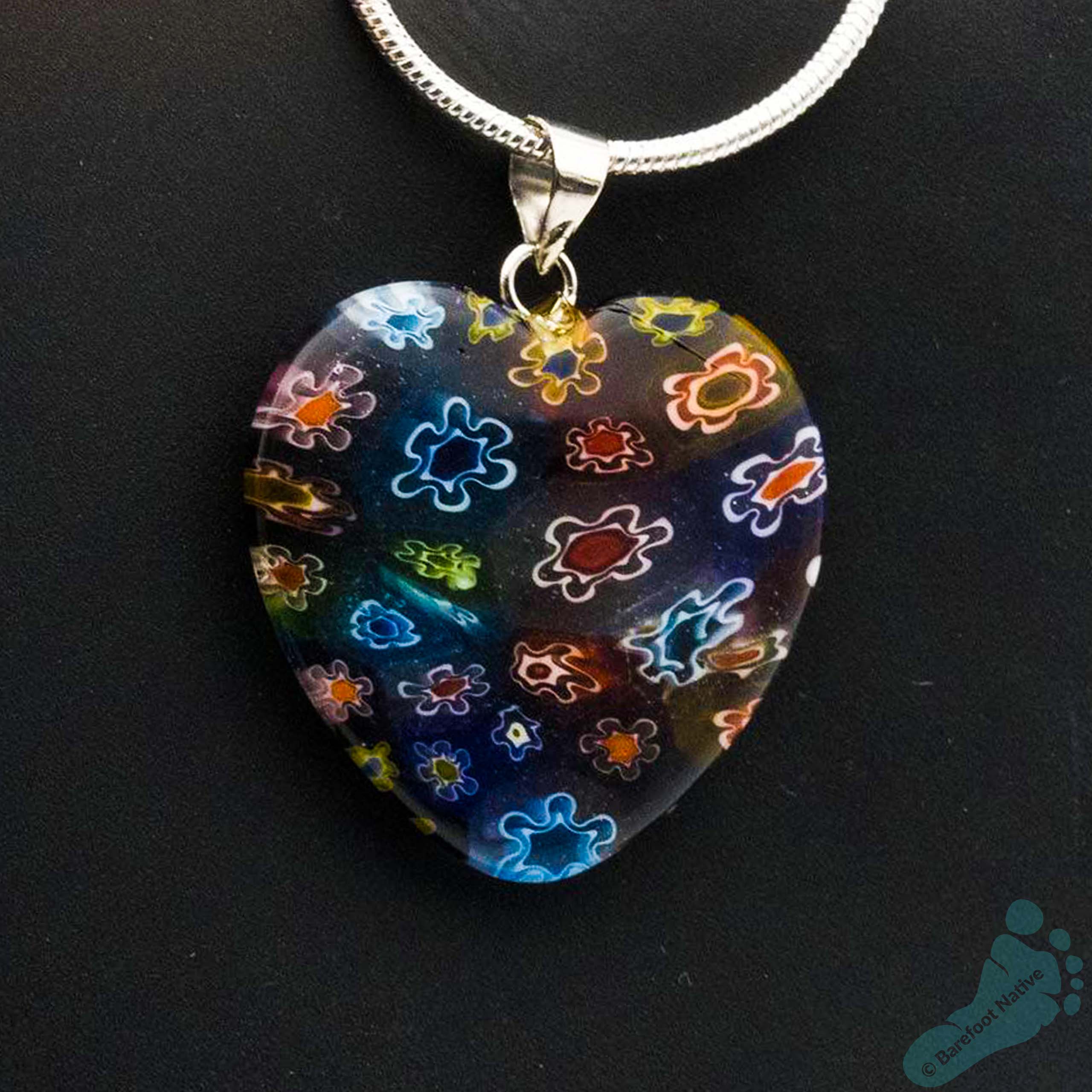 Glass Heart Shape Pendant 22 – Barefoot Native