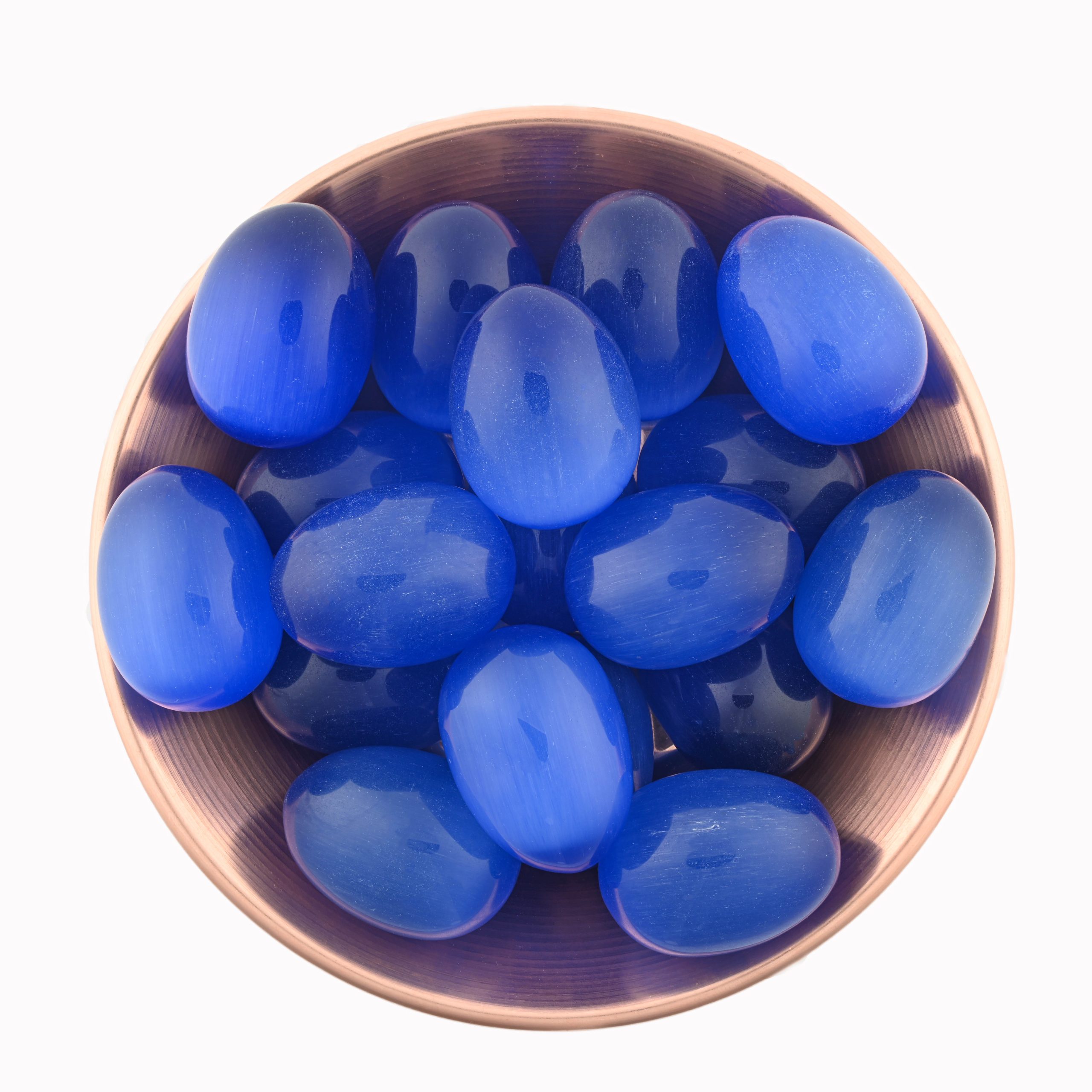 Royal Blue Fiber Optic Cat’S Eye Polished Egg From China – Barefoot Native